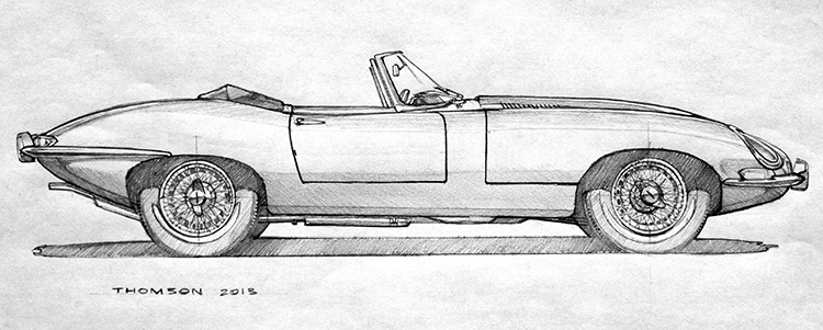 E Type Sketch – Caught in my headlights