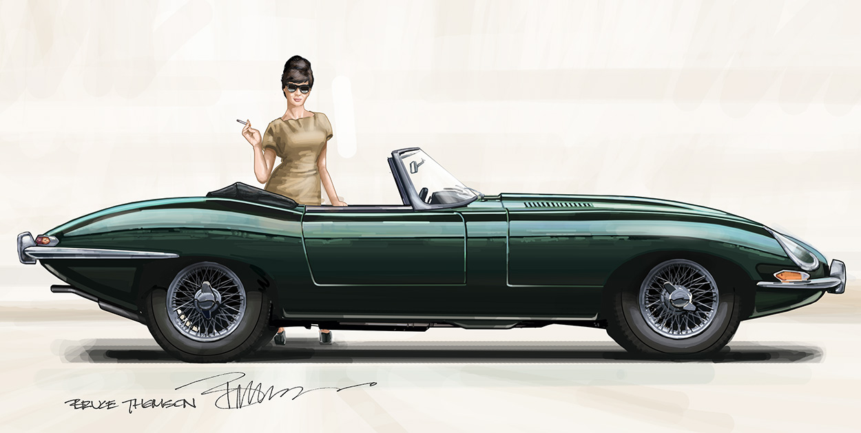 E Type Painting colour test – Caught in my headlights